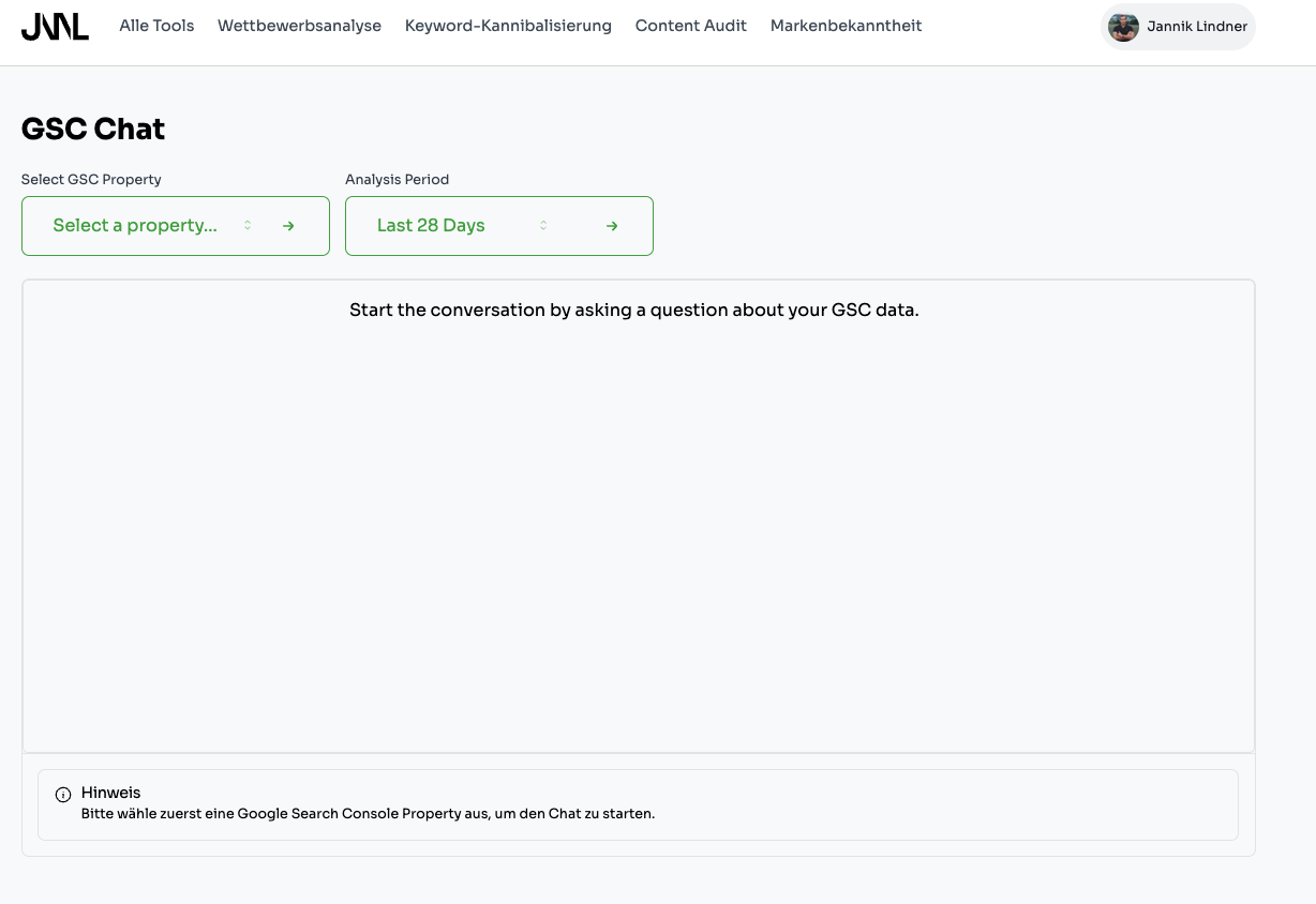 Google Search Console Chat | Datenanalyse mit KI